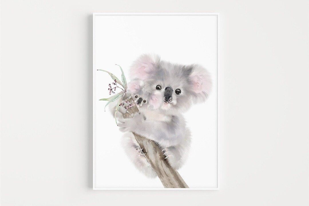 KOALA Print - Koala With Eucalyptus - Australian Native Animal - Above ...