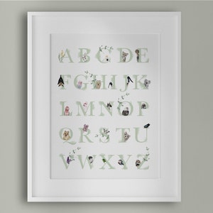 Australian Animal ABC Poster Alphabet Poster Alphabet Print Educational ...