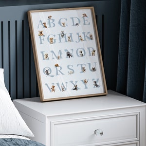 Puppy ALPHABET POSTER | Puppy Nursery Decor | Puppy Dog Wall Art for a ...