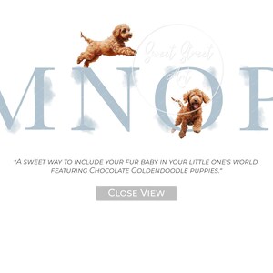 RED GOLDENDOODLE ABC Poster for Boy Puppy Nursery Decor | Digital ...