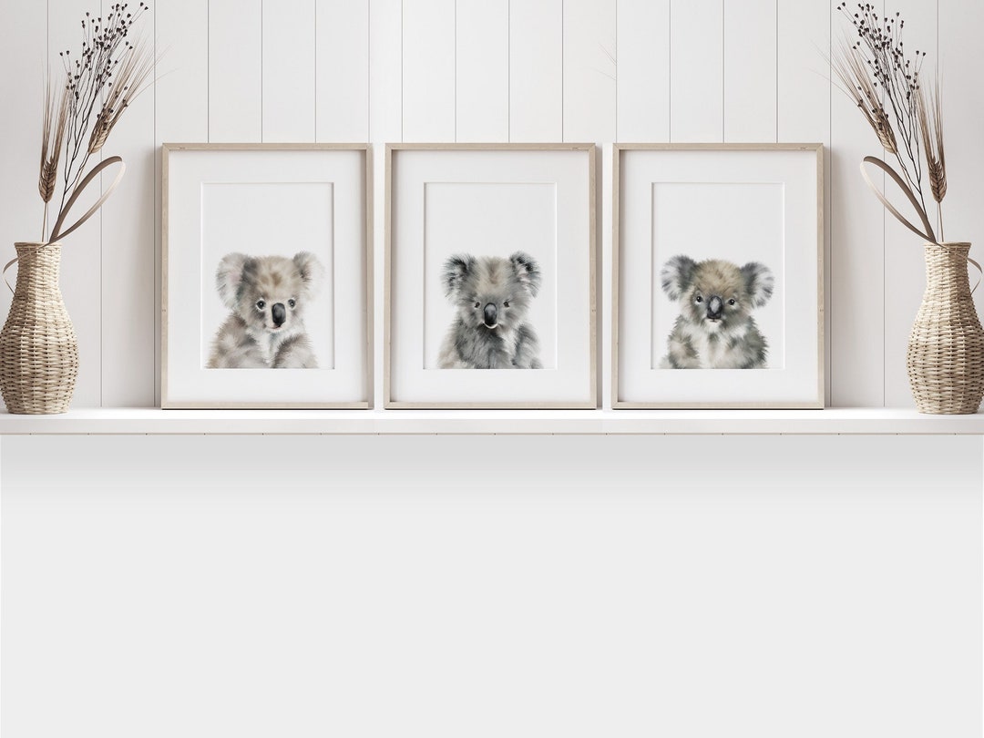 Set of 3 Koala Prints | Cute Koala Bear Nursery Wall Art | Australian ...