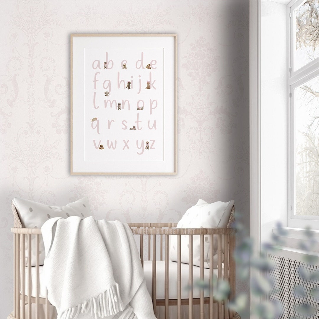 GOLDENDOODLE Puppy Alphabet Poster Goldendoodle With Pink - Etsy