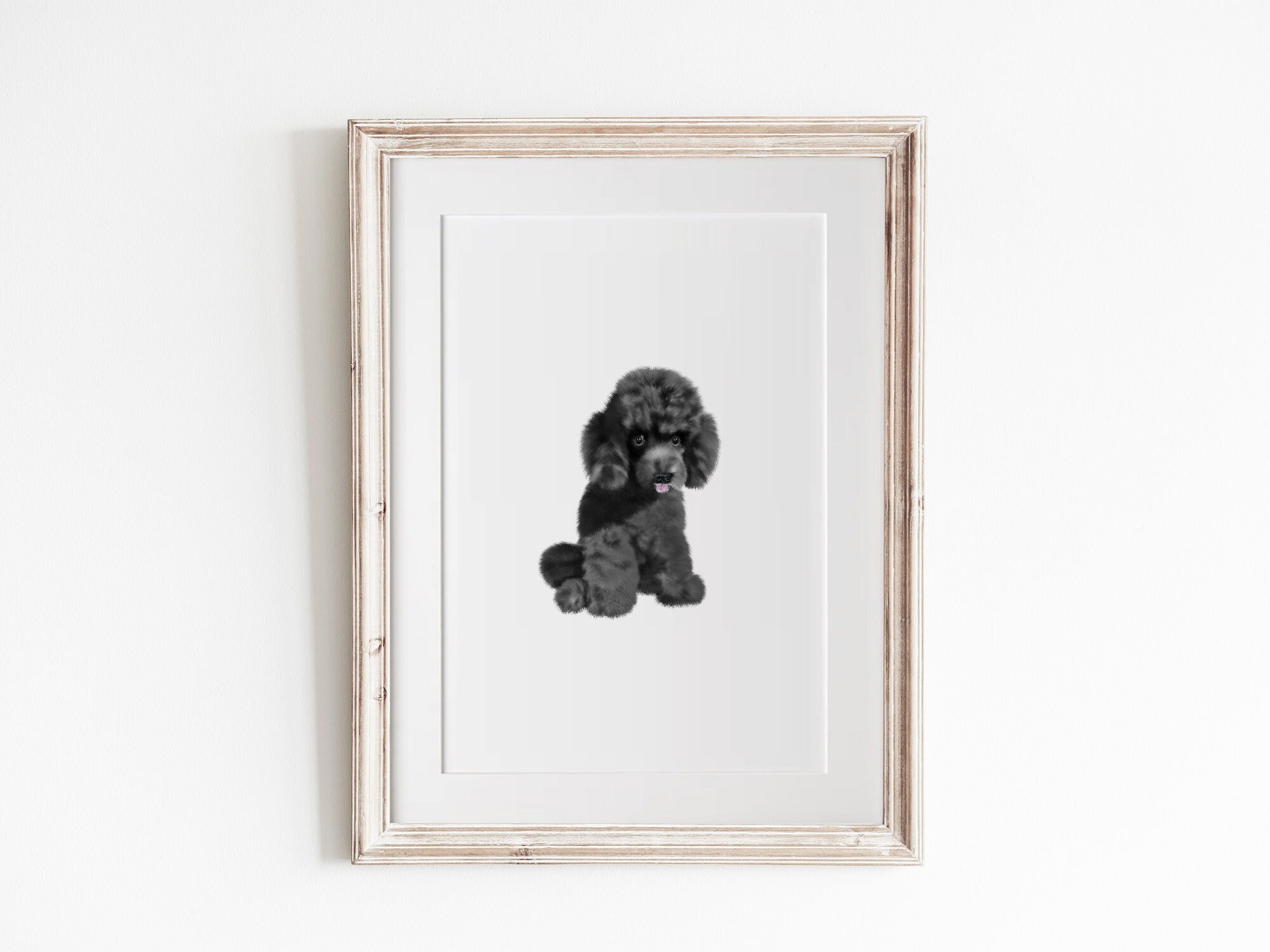 Black Poodle Puppy Print POODLE Art PRINT for a Poodle Themed - Etsy