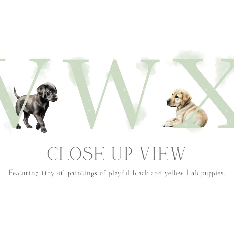 LABRADOR Dog Alphabet Print | Puppy ABC Poster | Black Lab and Yellow ...