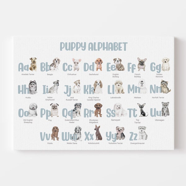 Puppy Alphabet Poster - Etsy