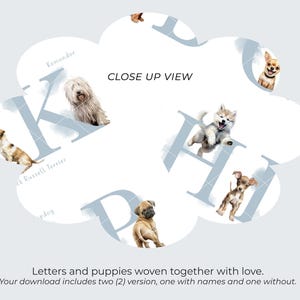 Puppy ALPHABET POSTER | Puppy Nursery Decor | Puppy Dog Wall Art for a ...