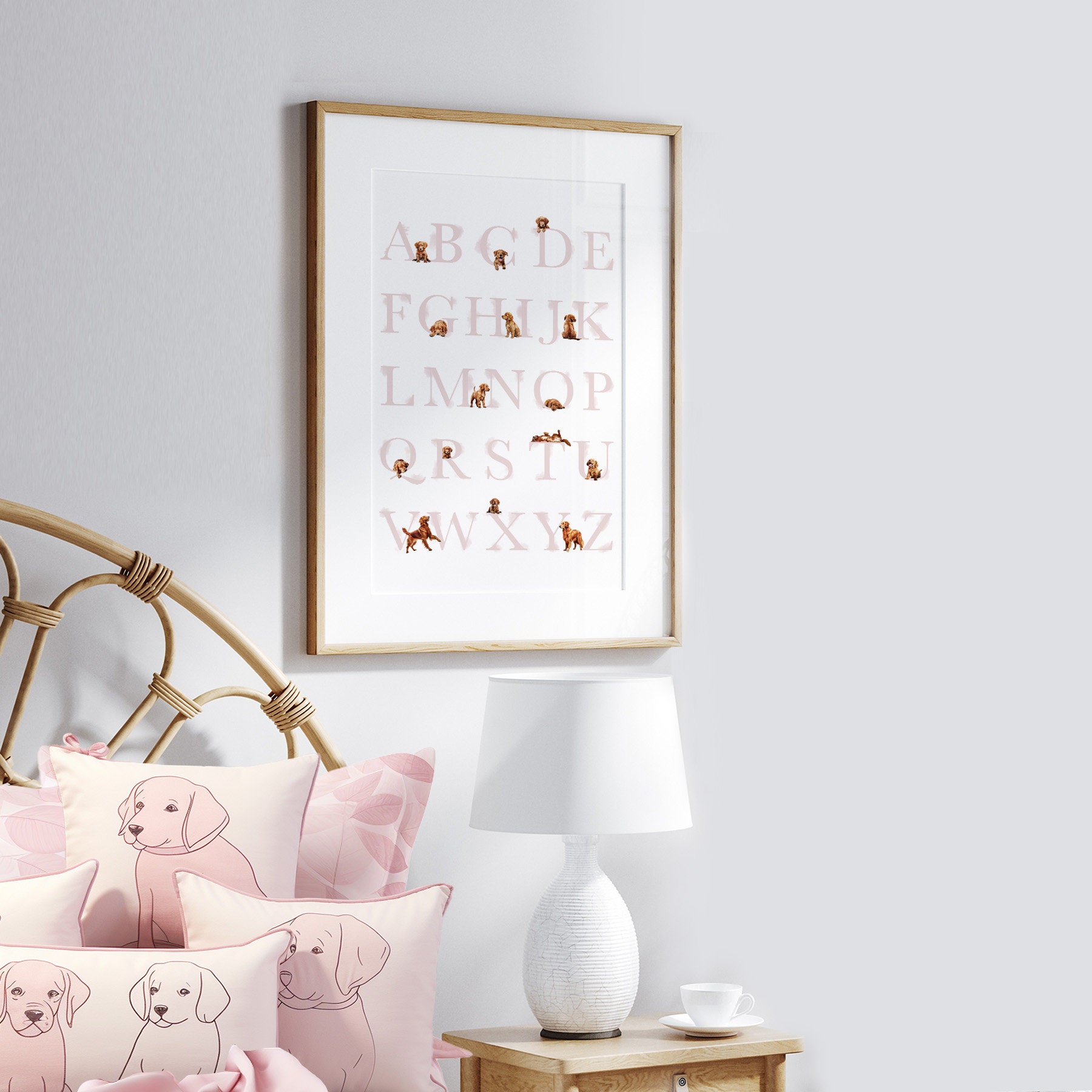 RED GOLDEN RETRIEVER Alphabet Poster. Puppy Abc Poster. Golden - Etsy