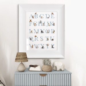 Puppy ALPHABET POSTER Puppy Nursery Decor Puppy Dog Wall Art for a Boy ...