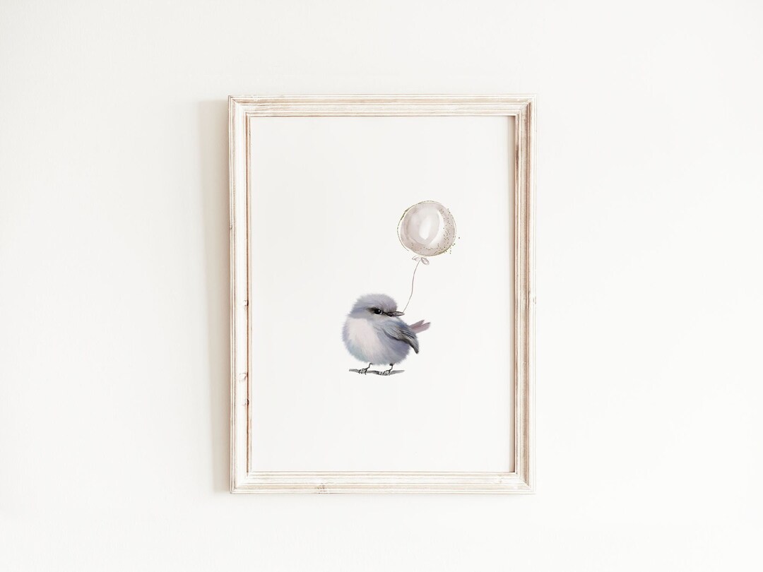 Baby Fairy WREN Holding a Pink Balloon Wren PRINT Fairy Wren - Etsy