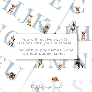 Puppy ALPHABET POSTER | Puppy Nursery Decor | Puppy Dog Wall Art for a ...