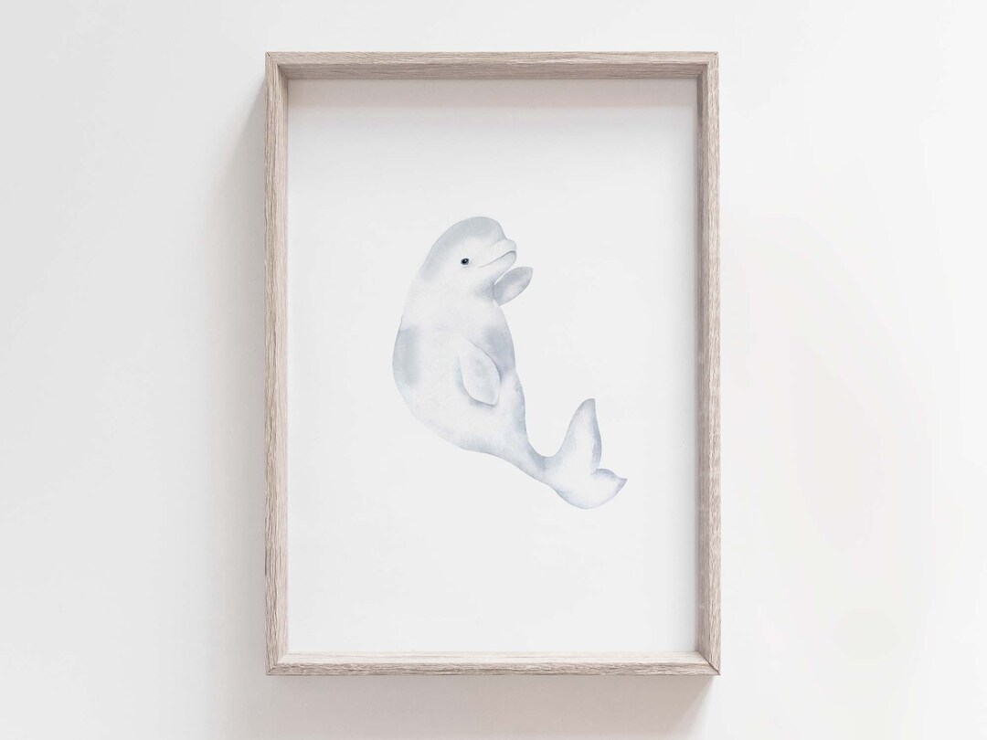BELUGA WHALE Beluga Whale Print Whale Print Whale Wall Art - Etsy