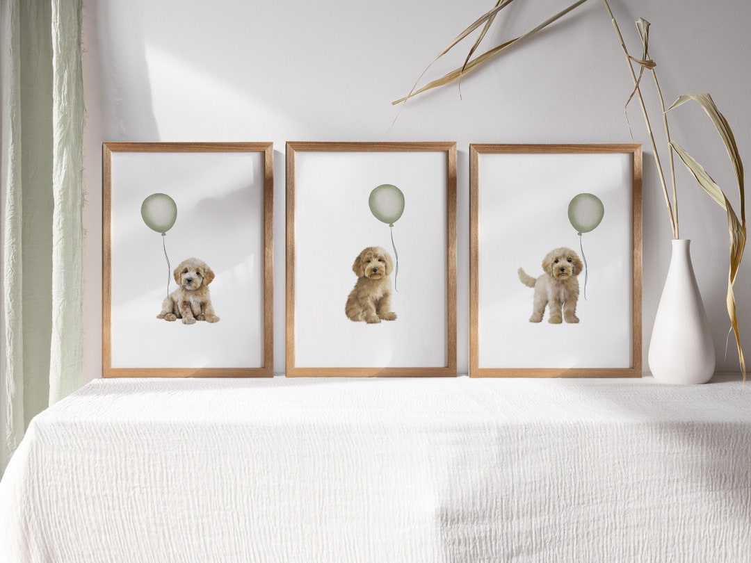 GOLDENDOODLE Nursery Prints 3 Piece Wall Art - Goldendoodle Art Dog ...