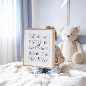 RED GOLDENDOODLE ABC Poster for Boy Puppy Nursery Decor | Digital ...