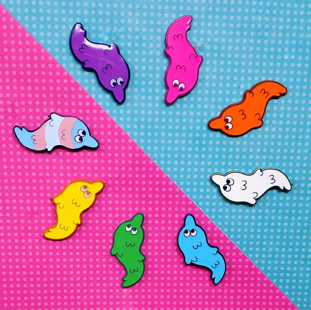 Worm on a String 1.5" Dyed Metal Enamel Pin - Etsy