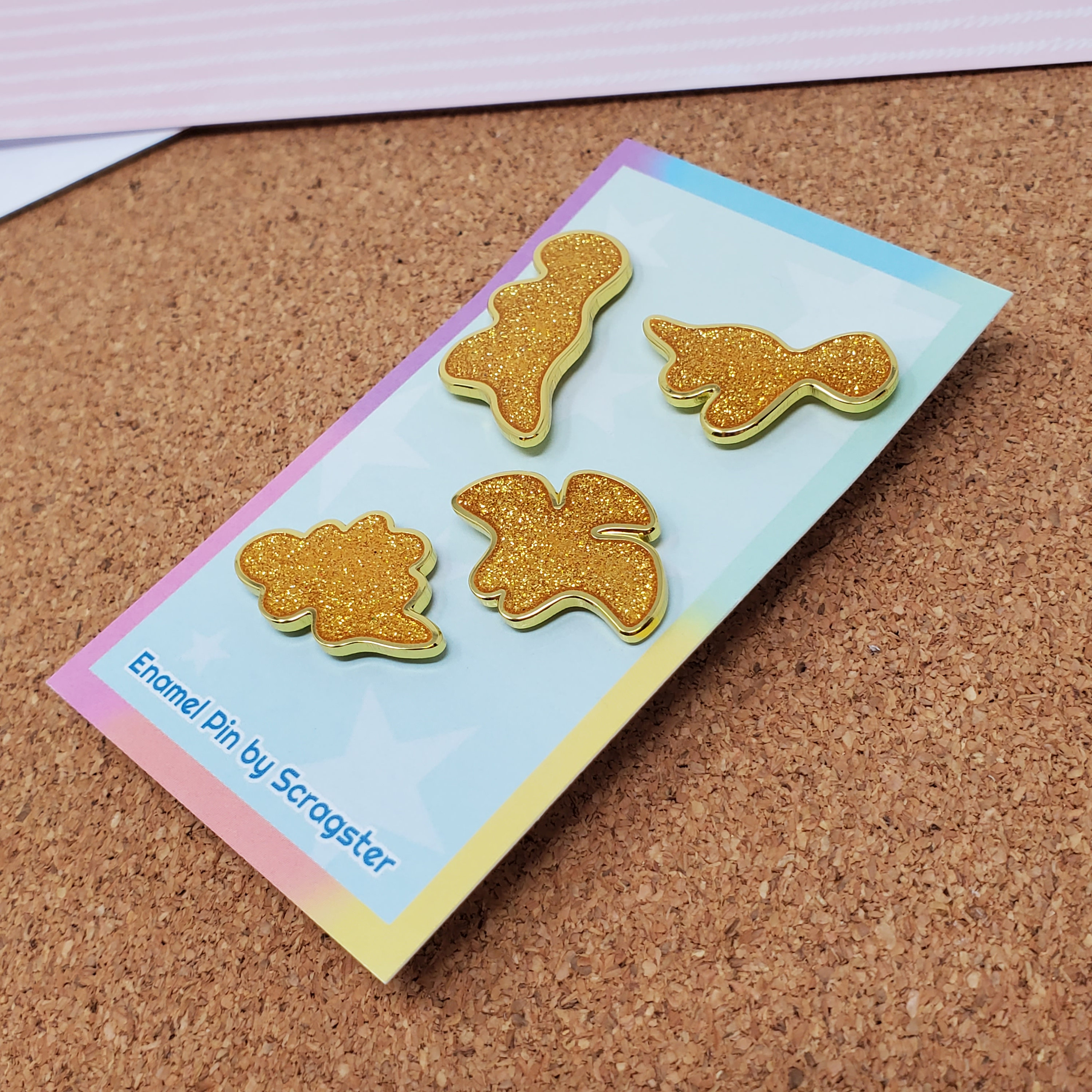 Dino Nuggies Dinosaur Chicken Nugget 1 Glitter Hard Enamel - Etsy