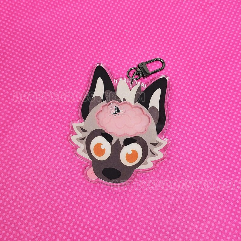 Striped Hyena Braincell 3.5" Acrylic Shaker Keychain - Etsy