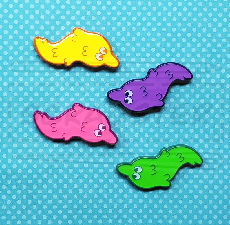 Worm on a String 1.5 Dyed Metal Enamel Pin - Etsy