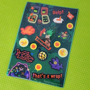 Splatoon Grizzco Salmon Run Holo Vinyl Sticker Sheet - Etsy