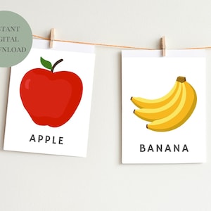 Fruits Flash Cards, Montessori, Classroom, Learning, Flashcards ...