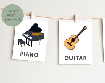 25 Musical Instruments Flashcards, Music, Learning, Calming Corner ...
