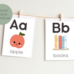 Alphabet Flash Cards, ABC, Children, Kids, Montessori, Classroom ...