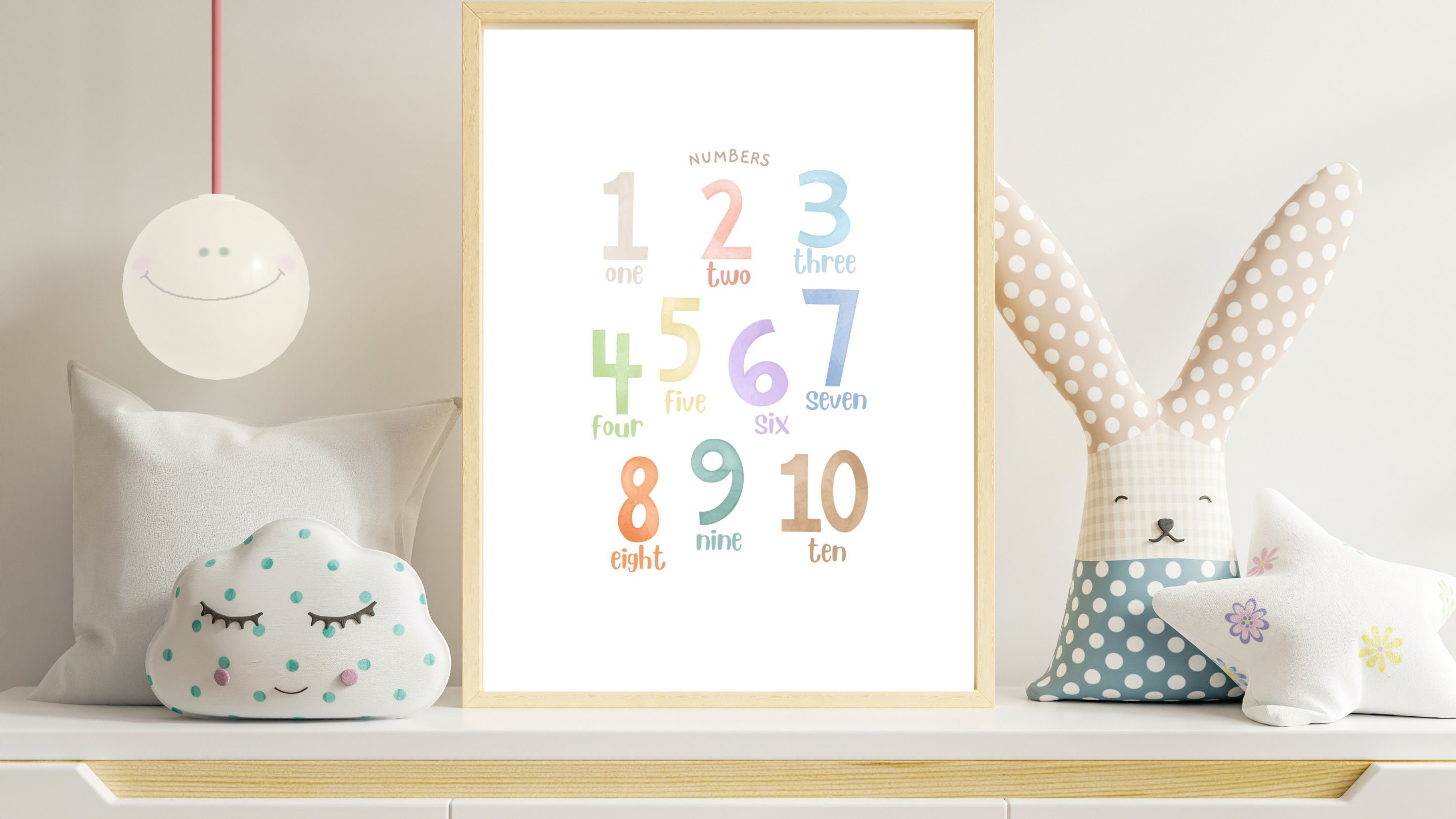 Numbers Chart Printable Poster, Children, Education, Montessori ...