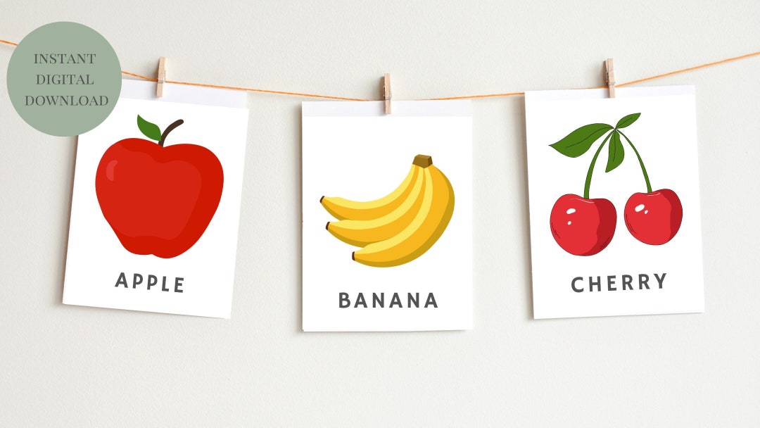 Fruits Flash Cards, Montessori, Classroom, Learning, Flashcards ...