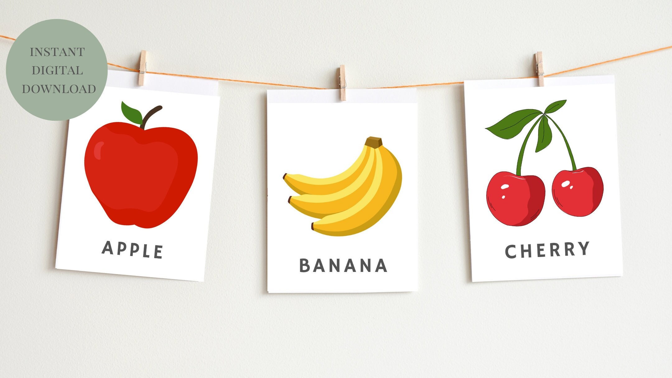 Fruits Flash Cards, Montessori, Classroom, Learning, Flashcards ...
