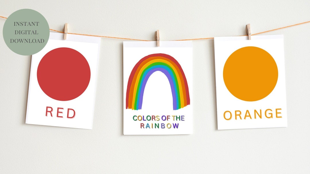 Colors of the Rainbow, Flash Cards, ABC, Children, Kids, Montessori ...