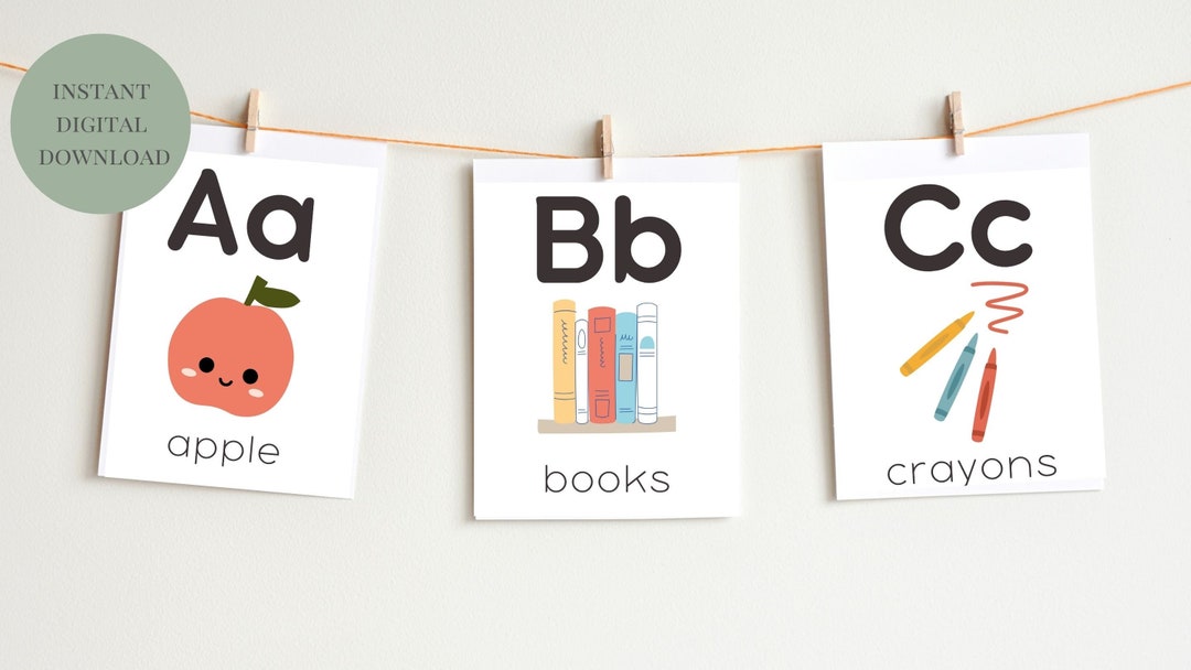 Alphabet Flash Cards, ABC, Children, Kids, Montessori, Classroom ...