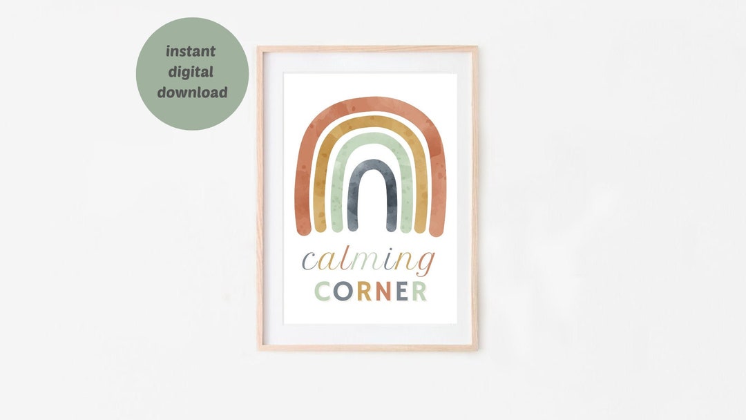 Rainbow Calming Corner, Strategies, Breathing, Technique, Clam Down ...