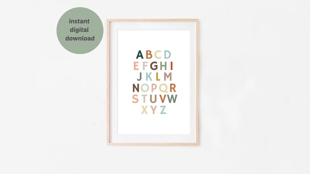 Alphabet Chart Printable Poster, Children, Education, Montessori ...