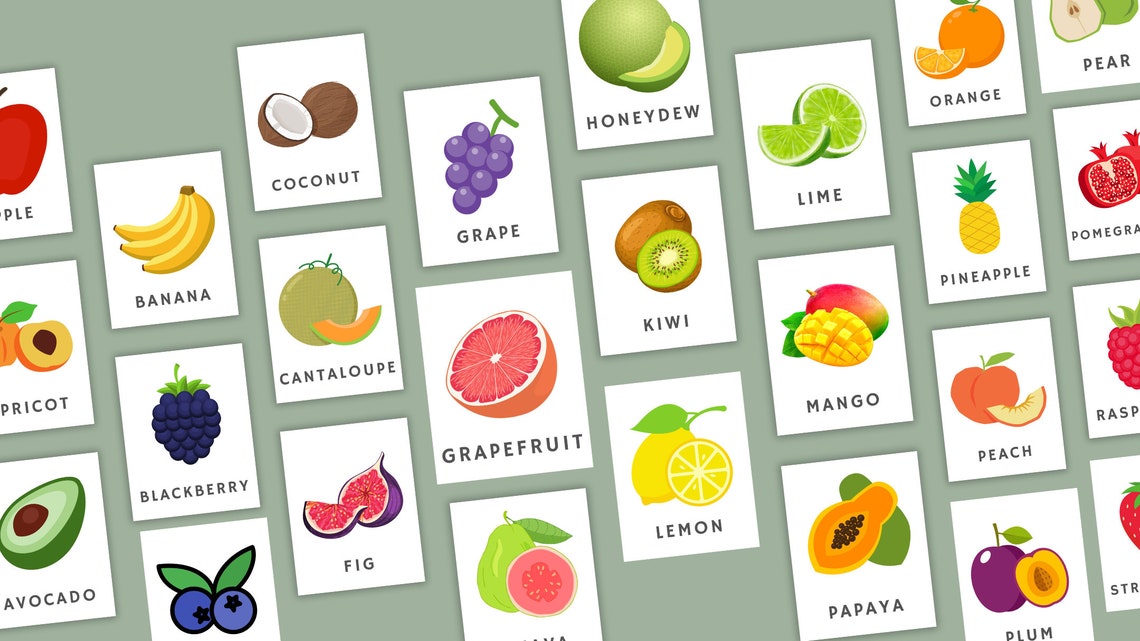 Fruits Flash Cards, Montessori, Classroom, Learning, Flashcards ...