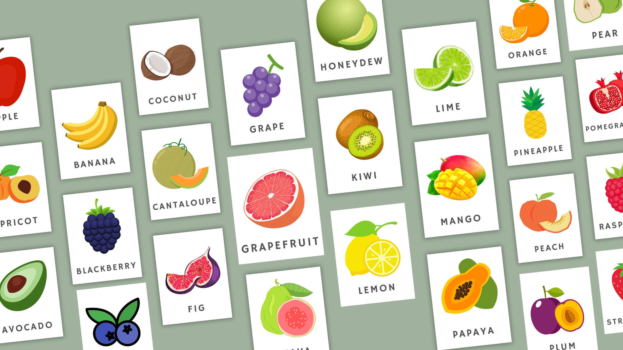 Fruits Flash Cards, Montessori, Classroom, Learning, Flashcards ...