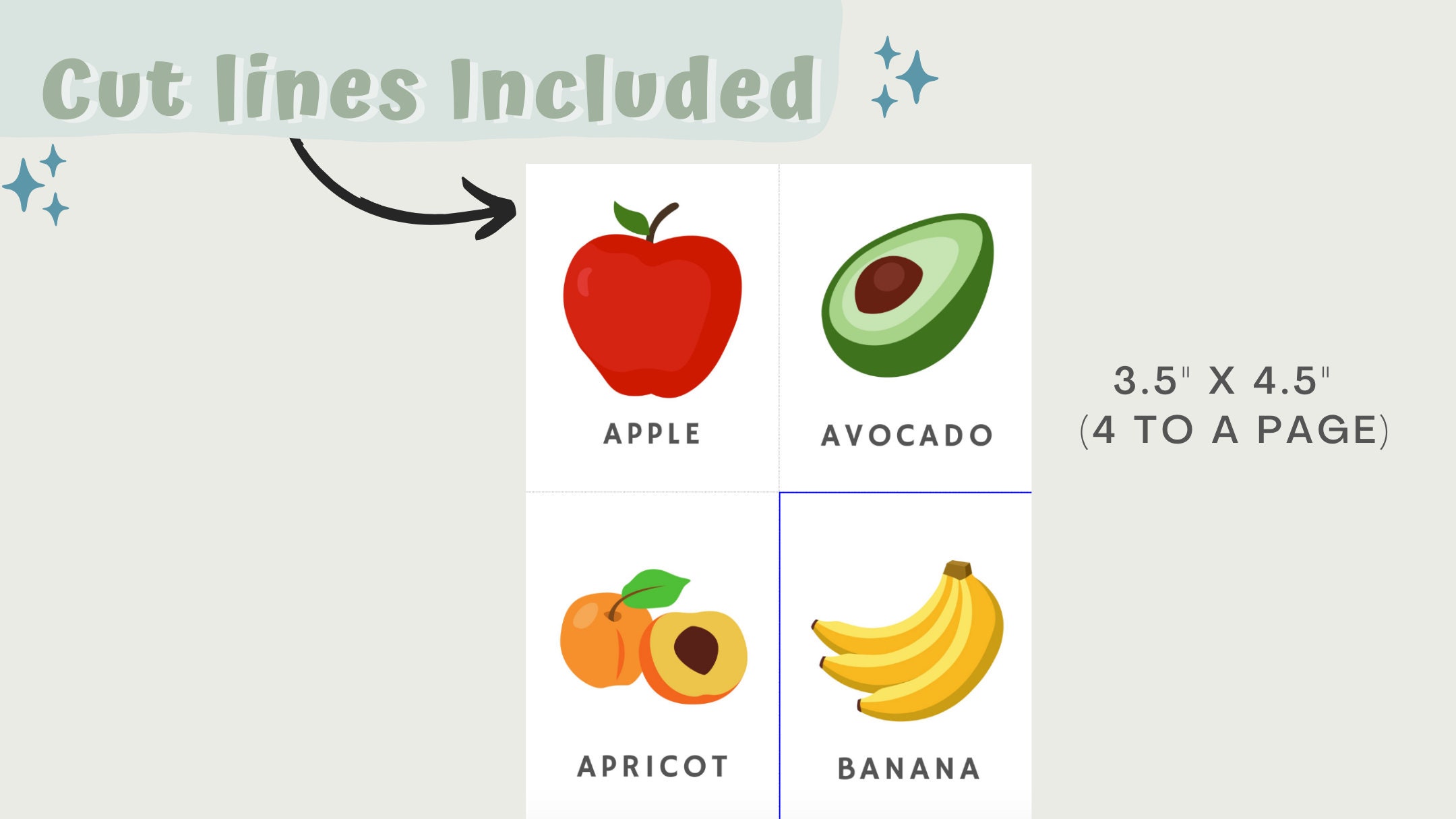 Fruits Flash Cards, Montessori, Classroom, Learning, Flashcards ...