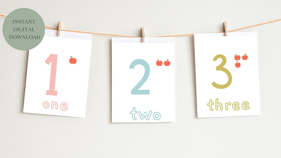 Numbers Flash Cards, ABC, Children, Kids, Montessori, Classroom ...