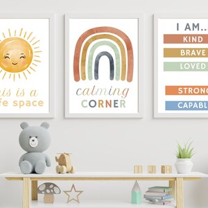 Rainbow Calming Corner, Strategies, Breathing, Technique, Clam Down ...