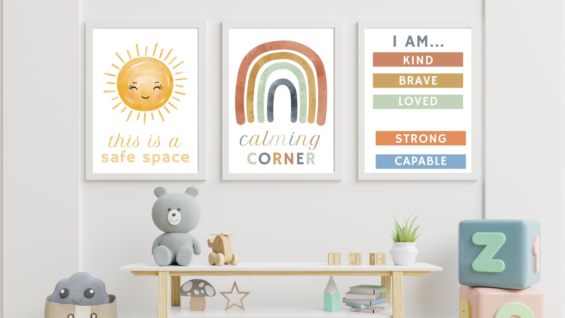 Rainbow Calming Corner, Strategies, Breathing, Technique, Clam Down ...