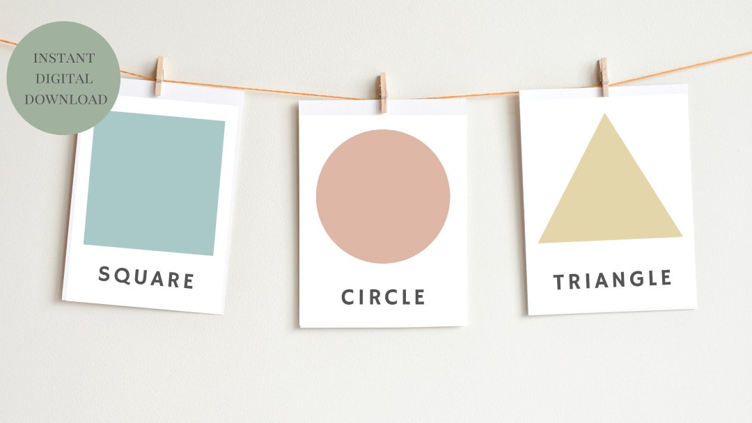 Shapes, Flash Cards, Colorful, Children, Kids, Montessori, Classroom ...