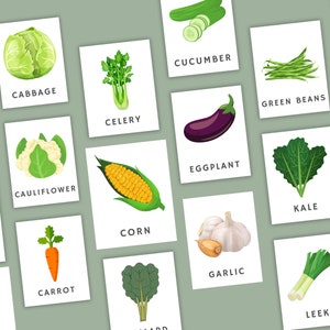Vegetables Flash Cards, Montessori, Classroom, Learning, Flashcards ...