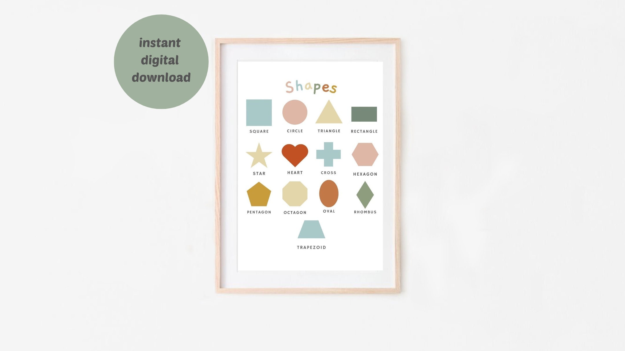 Shapes Chart Printable Poster, Children, Education, Montessori ...