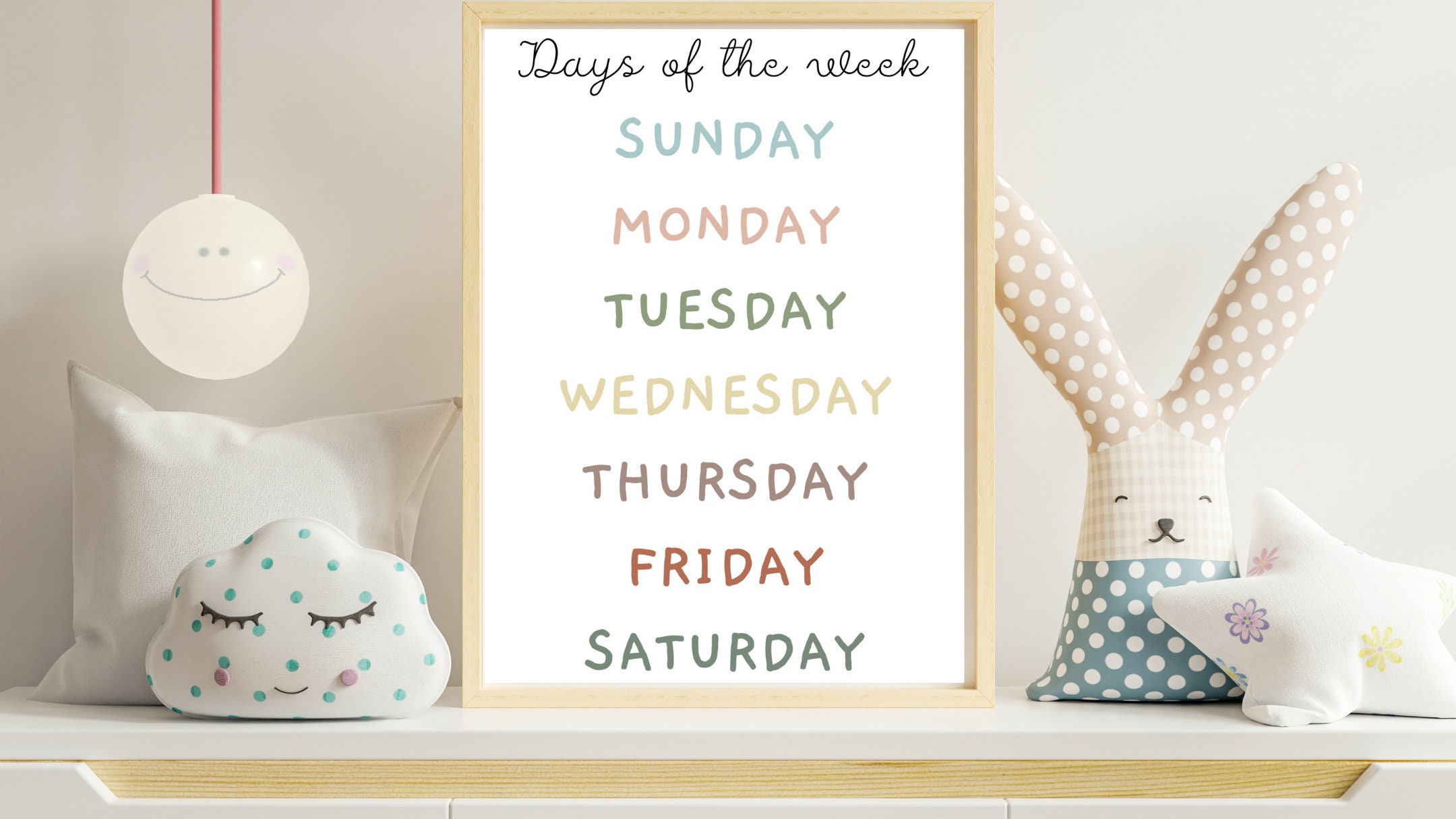 Days of the Week, Digital, Printables, Wall Art, Classroom, Children ...
