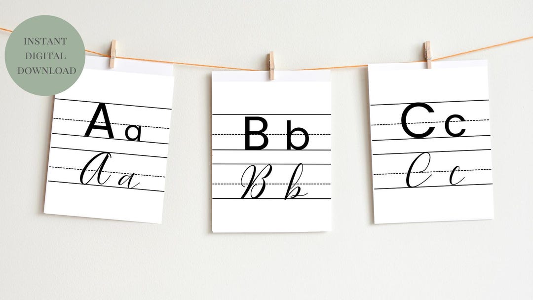 Cursive Alphabet Flash Cards: Animal ABC Printable (3.5" X 4.5") - Etsy