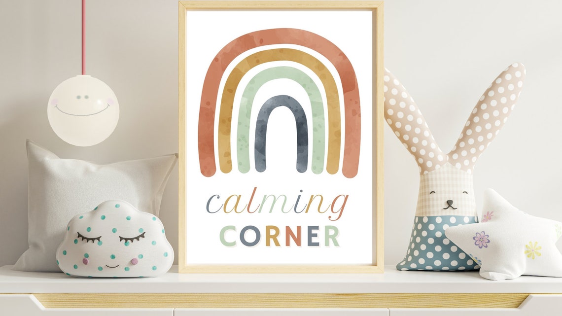 Rainbow Calming Corner, Strategies, Breathing, Technique, Clam Down ...