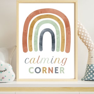 Rainbow Calming Corner, Strategies, Breathing, Technique, Clam Down ...