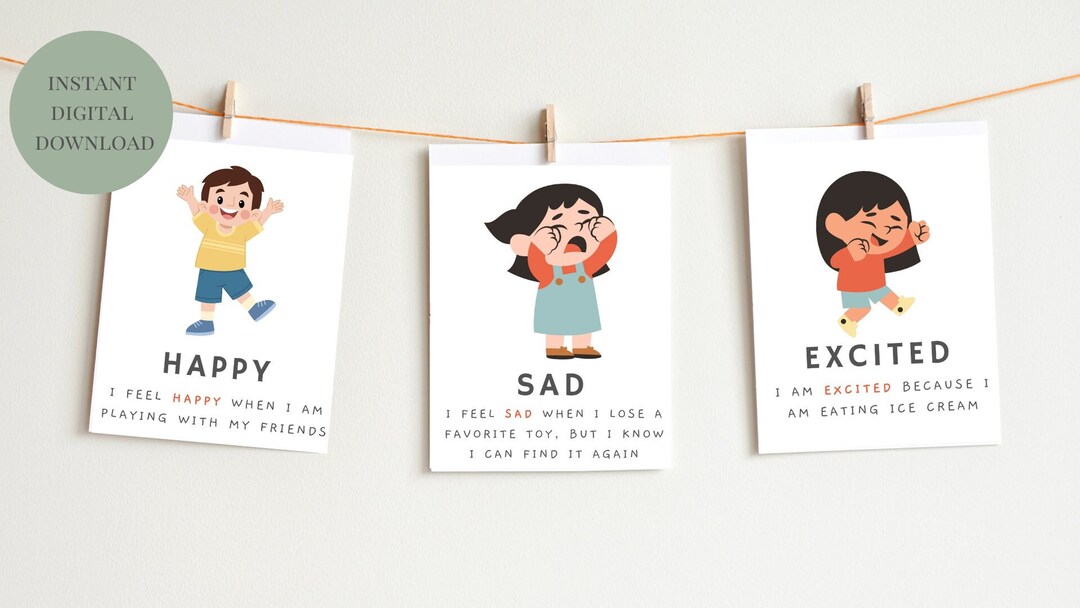25 Details on Emotions & Feelings, Flash Cards, Calming Corner ...