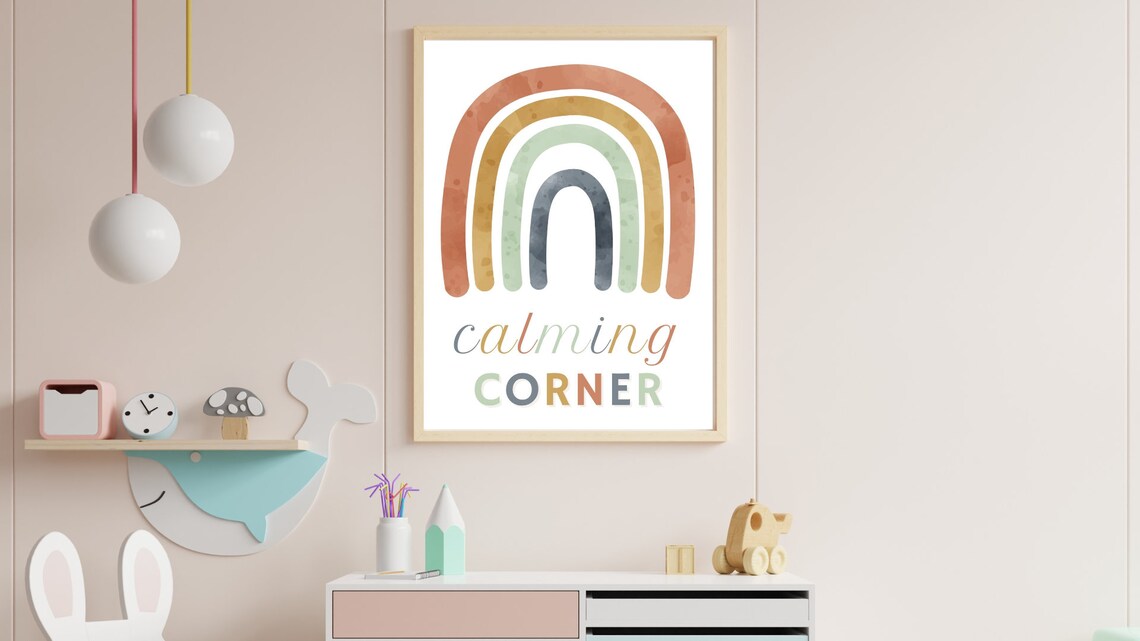 Rainbow Calming Corner, Strategies, Breathing, Technique, Clam Down ...