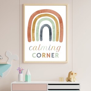 Rainbow Calming Corner, Strategies, Breathing, Technique, Clam Down ...