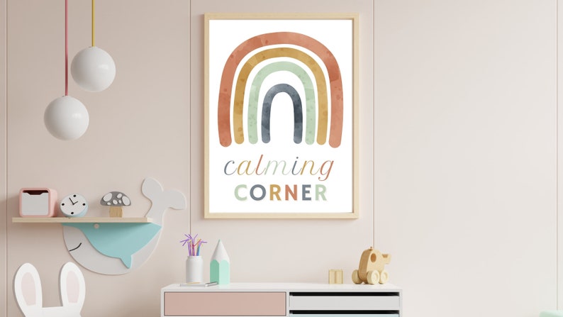 Rainbow Calming Corner, Strategies, Breathing, Technique, Clam Down ...