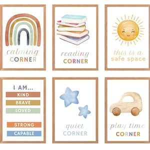 Rainbow Calming Corner, Strategies, Breathing, Technique, Clam Down ...